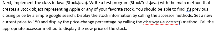 Solved Design a use defined class named Stock that contains: | Chegg.com