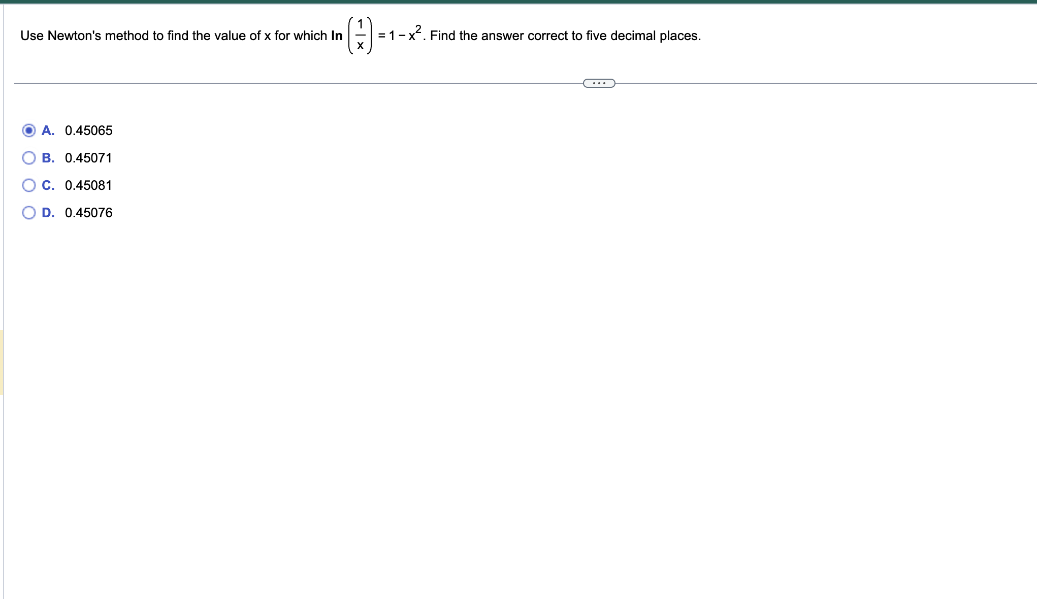 Solved Use Newton's method to find the value of \\( x \\) | Chegg.com