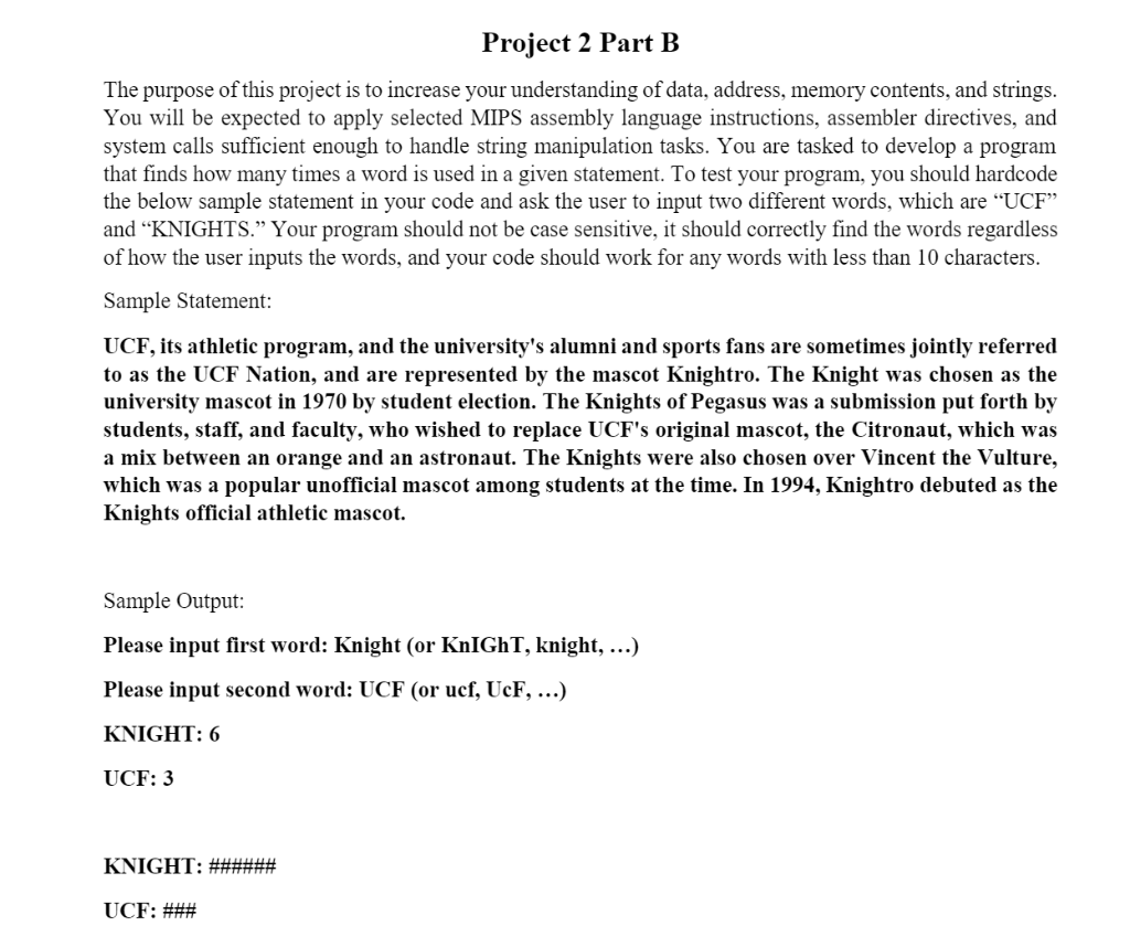 Project 2 Part B The purpose of this project is to | Chegg.com