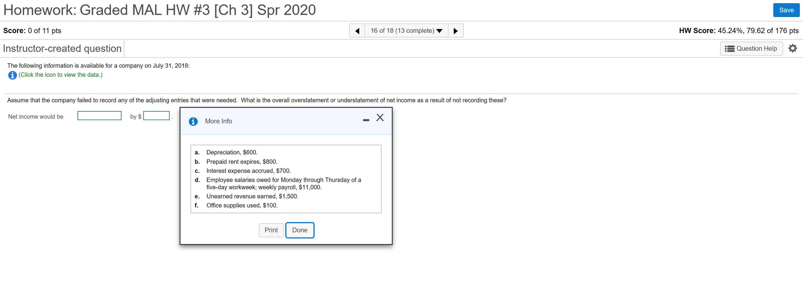 Solved Homework: Graded MAL HW #3 [Ch 3] Spr 2020 Save | Chegg.com