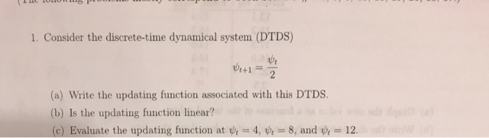 Solved Consider the discrete-time dynamical system (DTDS) | Chegg.com