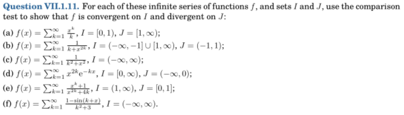 Solved Question VII.1.11. For each of these infinite series | Chegg.com
