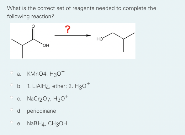 Solved What is the correct set of reagents needed to | Chegg.com