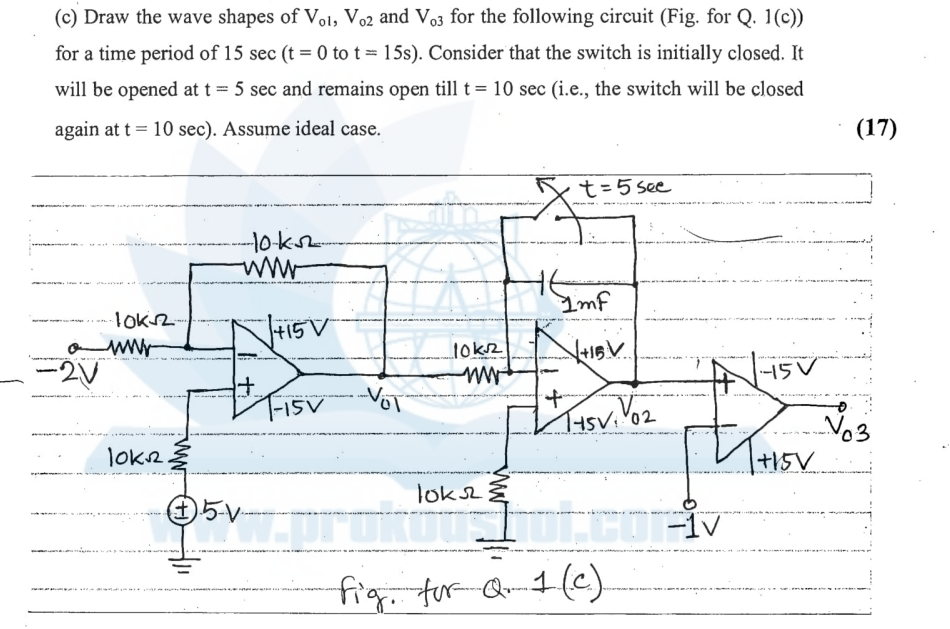 Solved (c) Draw the wave shapes of Voi, Vo2 and Vo3 for the | Chegg.com