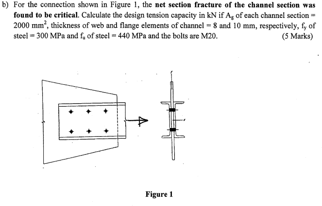 Solved b) For the connection shown in Figure 1, the net | Chegg.com