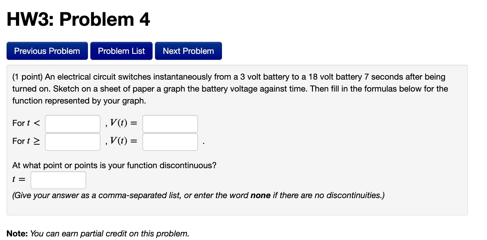 Solved HW3: Problem 4 Previous Problem Problem List Next | Chegg.com