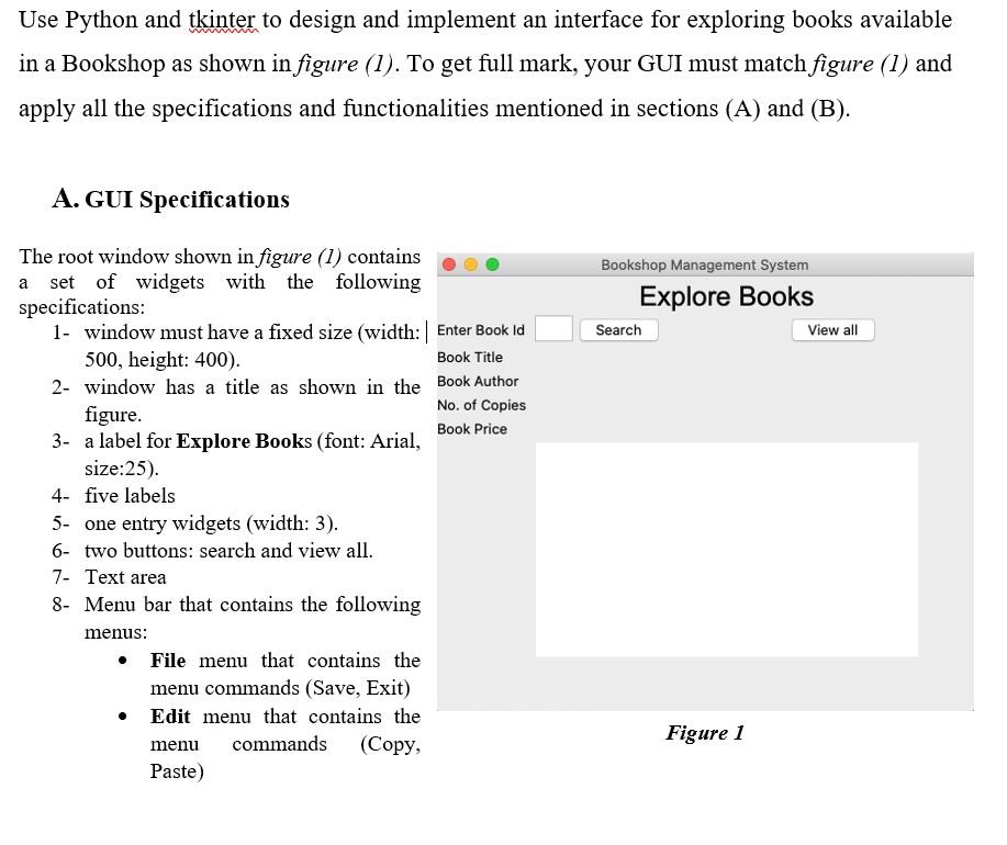 Solved Use Python and tkinter to design and implement an | Chegg.com