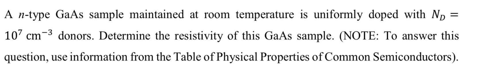 Solved A n-type GaAs sample maintained at room temperature | Chegg.com