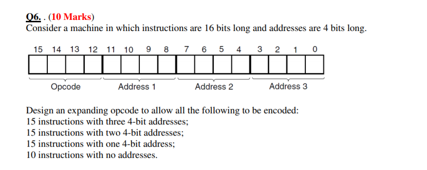 Solved 06. - (10 Marks) Consider a machine in which | Chegg.com