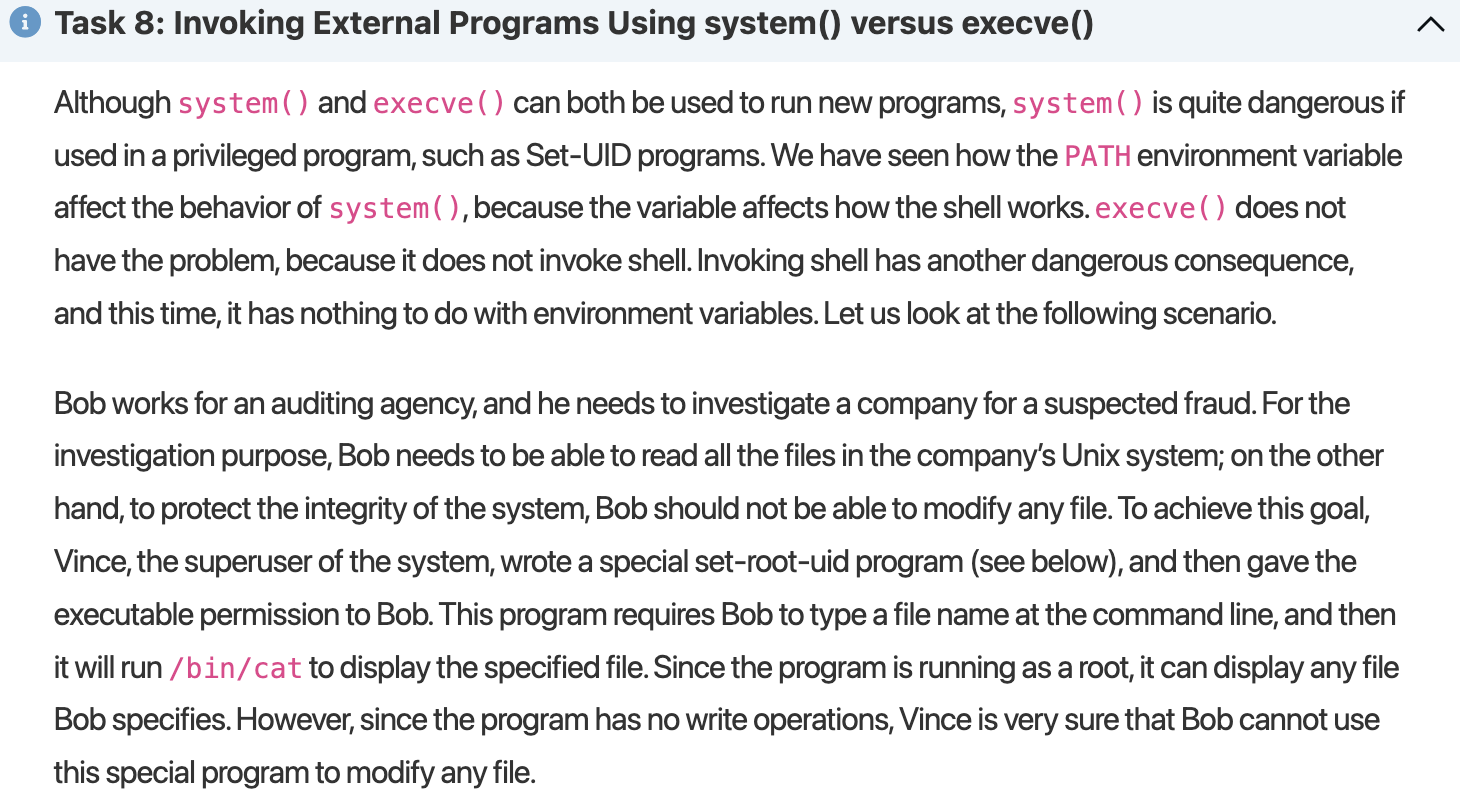 Solved Although system ( ) and execve ( ) can both be used | Chegg.com