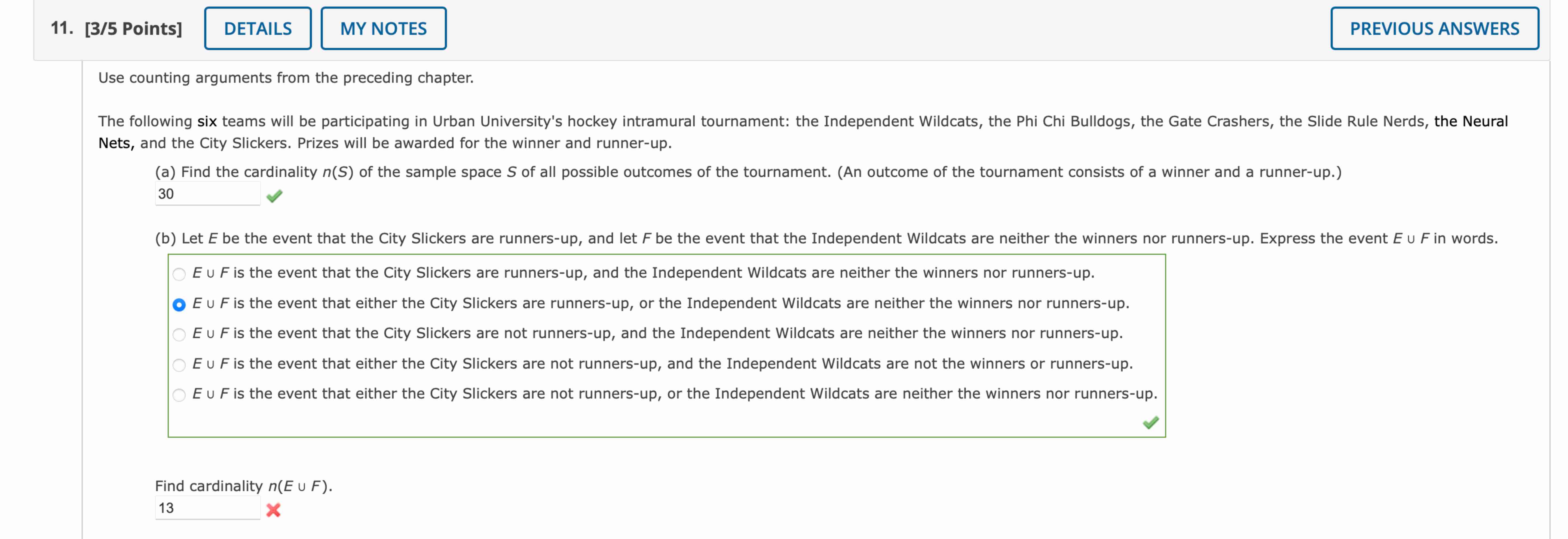 Solved 11. [3/5 ﻿Points]Use counting arguments from the | Chegg.com