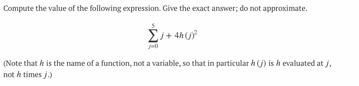 Compute the value of the following expression. Give | Chegg.com