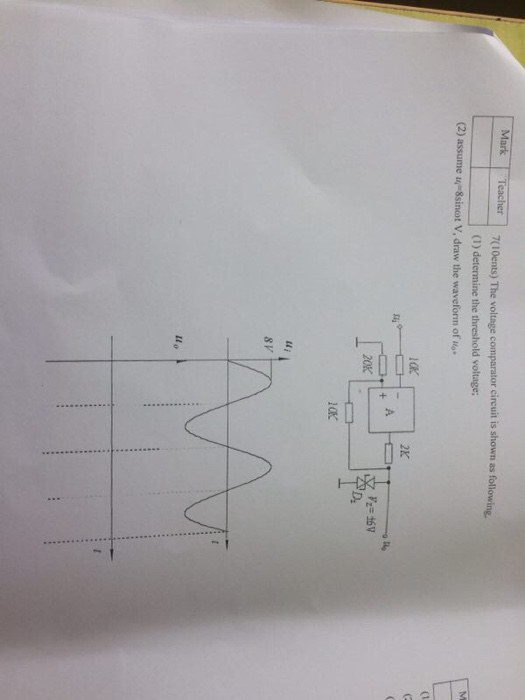Solved The voltage comparator circuit is shown as following, | Chegg.com Solved The voltage comparator circuit is shown as following, | Chegg.com