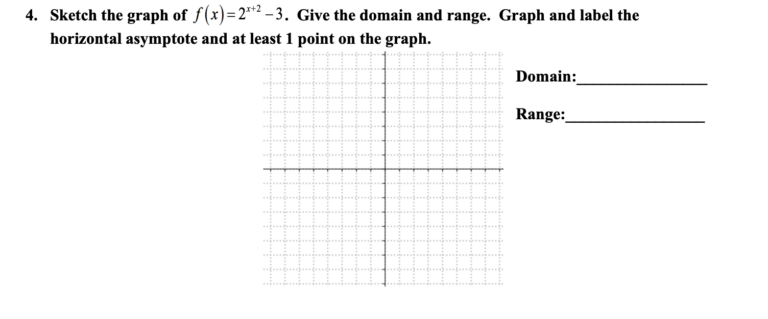 Solved 4 Sketch The Graph Of Fx2x2−3 Give The Domain 