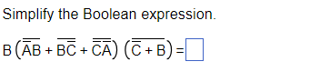 Solved Simplify the Boolean expression. \\[ | Chegg.com
