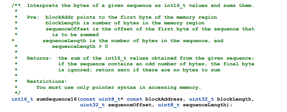 Implement the following method in C. Arrays can not | Chegg.com