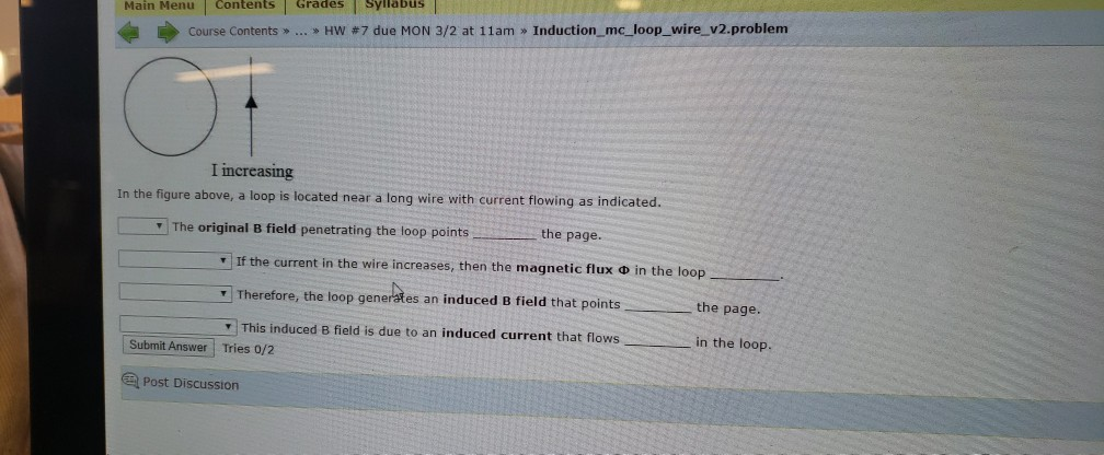 Solved Main Menu Contents Grades Syllabus Course Contents> | Chegg.com