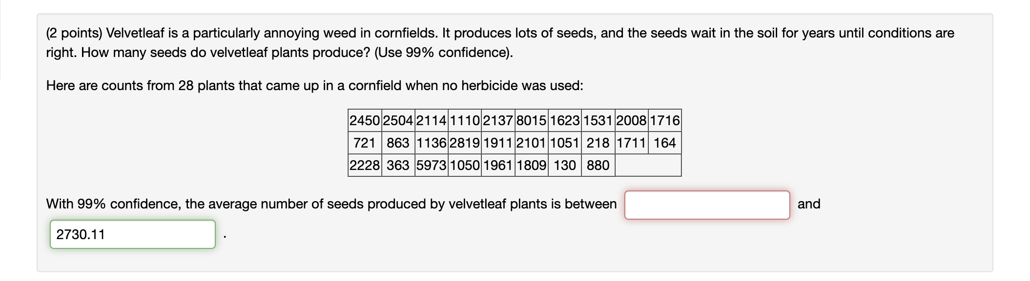 Solved (2 ﻿points) ﻿Velvetleaf is a particularly annoying | Chegg.com