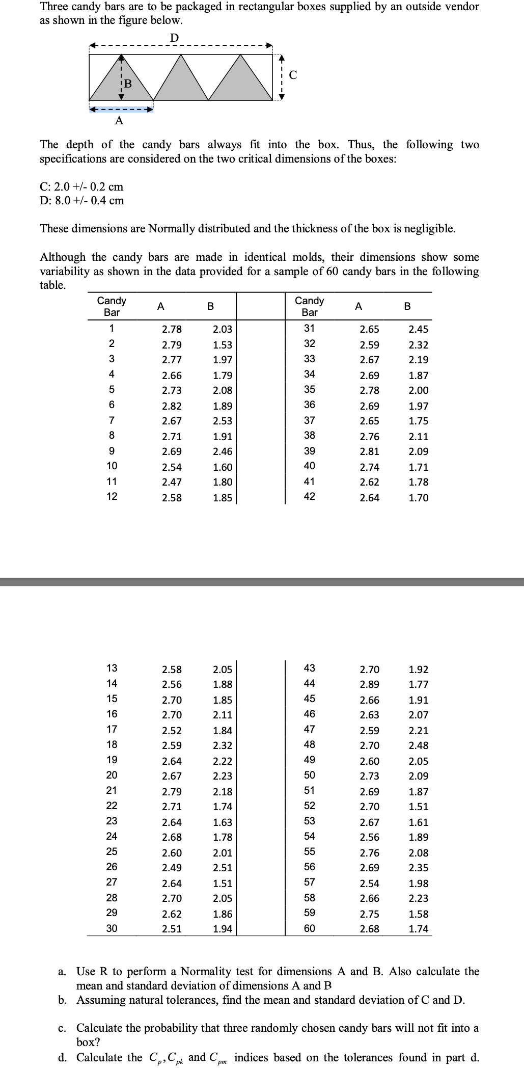 Solved Three candy bars are to be packaged in rectangular | Chegg.com