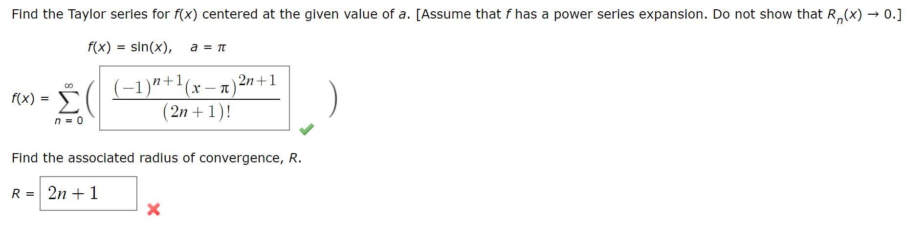 Solved Find the Taylor series for f(x) centered at the given | Chegg.com
