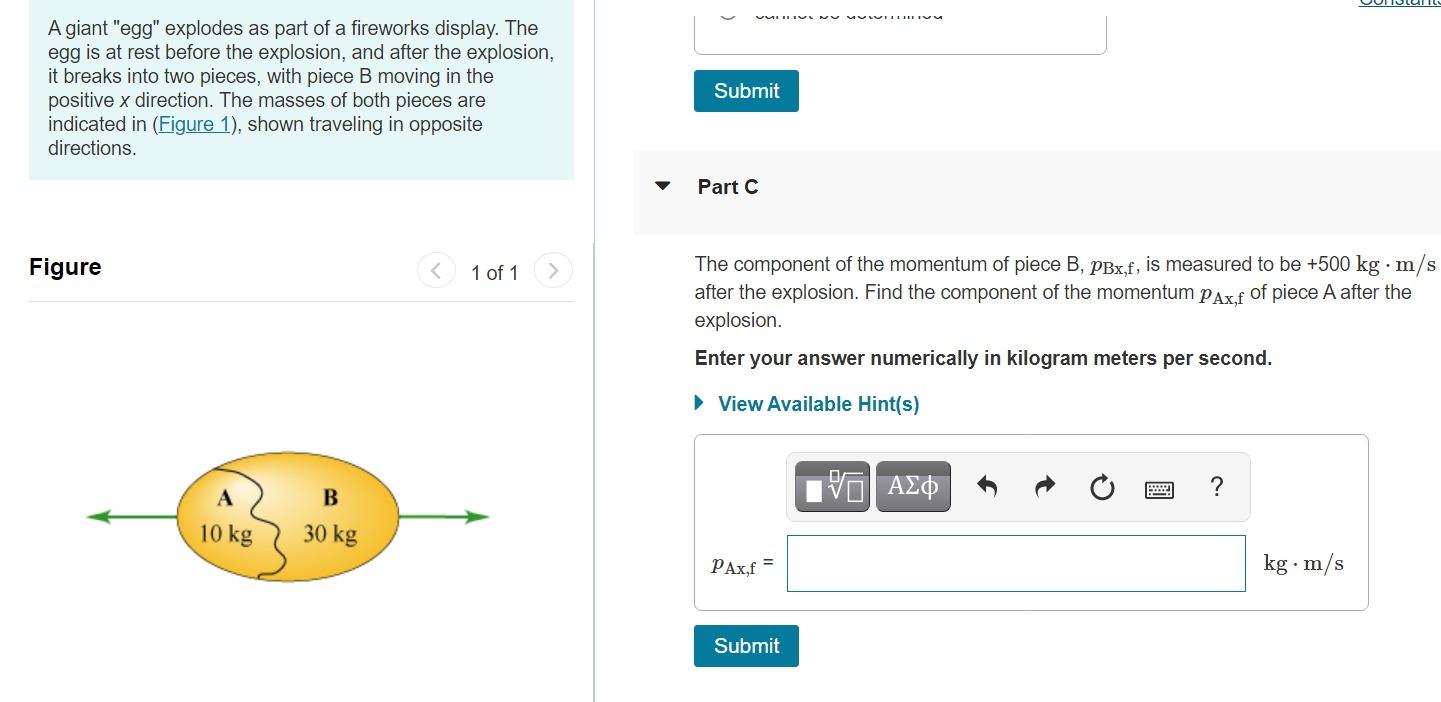 Solved Constants A giant "egg" explodes as part of a | Chegg.com