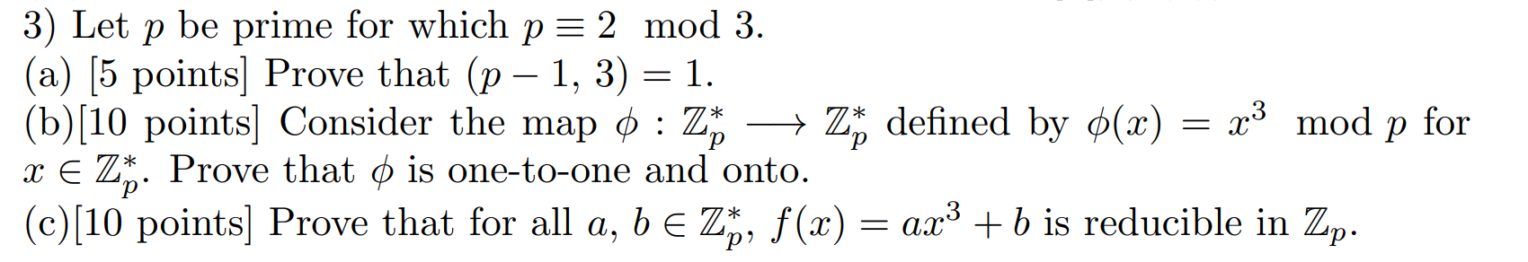Solved = 2 3) Let p be prime for which p = 2 mod 3. (a) [5 | Chegg.com