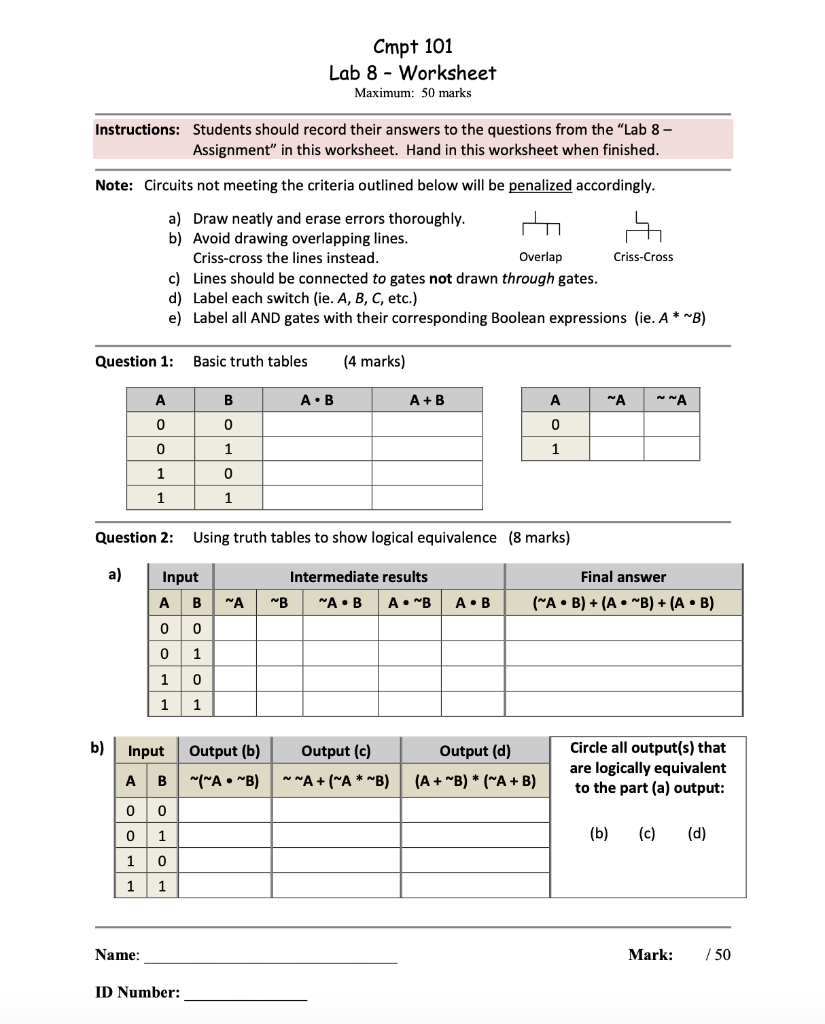 Solved: Cmpt 101 Lab 8 - Worksheet Maximum: 50 Marks Instr... | Chegg.com