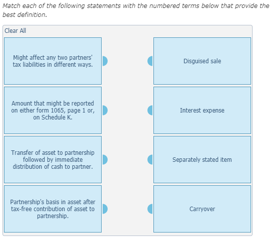 Solved Match each of the following statements with the | Chegg.com