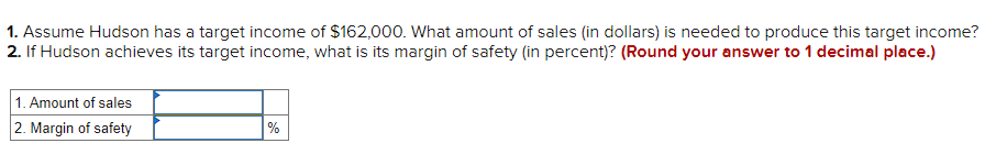 Solved Hudson Company reports the following contribution | Chegg.com