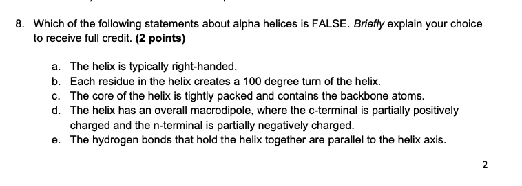 Solved 8. Which of the following statements about alpha | Chegg.com