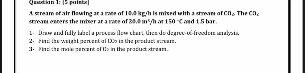 Solved Question 1: [5 points] A stream of air flowing at a | Chegg.com