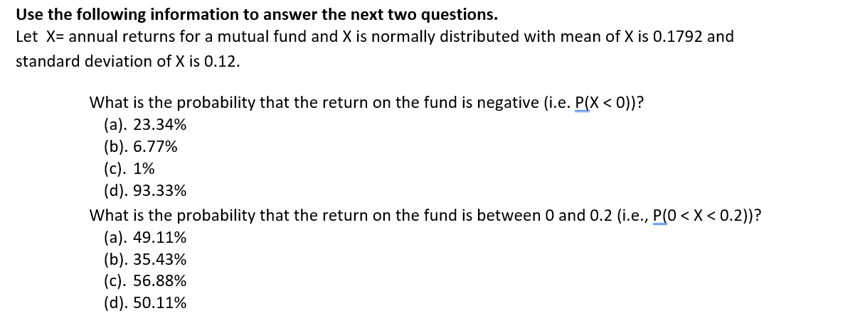Solved Use the following information to answer the next two | Chegg.com