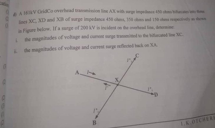 d) A 161kV GridCo overhead transmission line AX with | Chegg.com