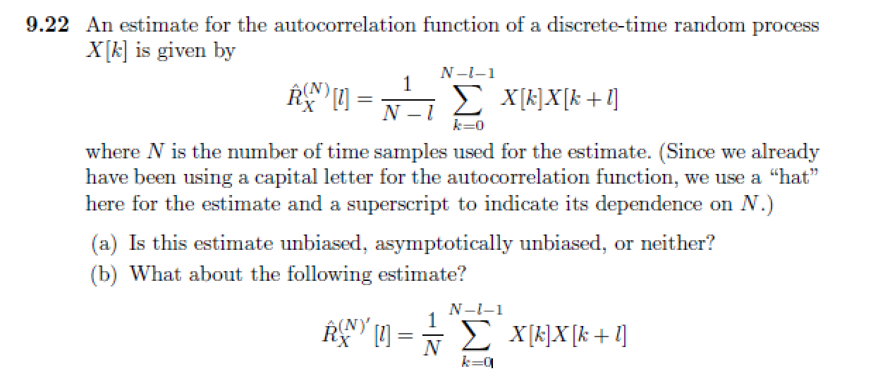 9.22 An estimate for the autocorrelation function of | Chegg.com