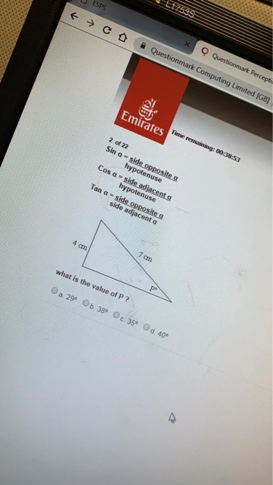 Solved ESPS O Questionmark Percepti Questionmark Computing | Chegg.com