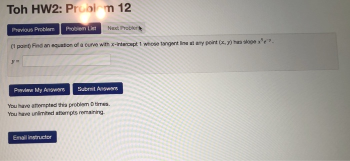 Solved Toh HW2: Proolm 12 Previous Problem Problem List Next | Chegg.com