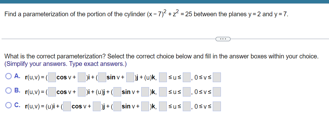 Solved Find a parameterization of the portion of the | Chegg.com