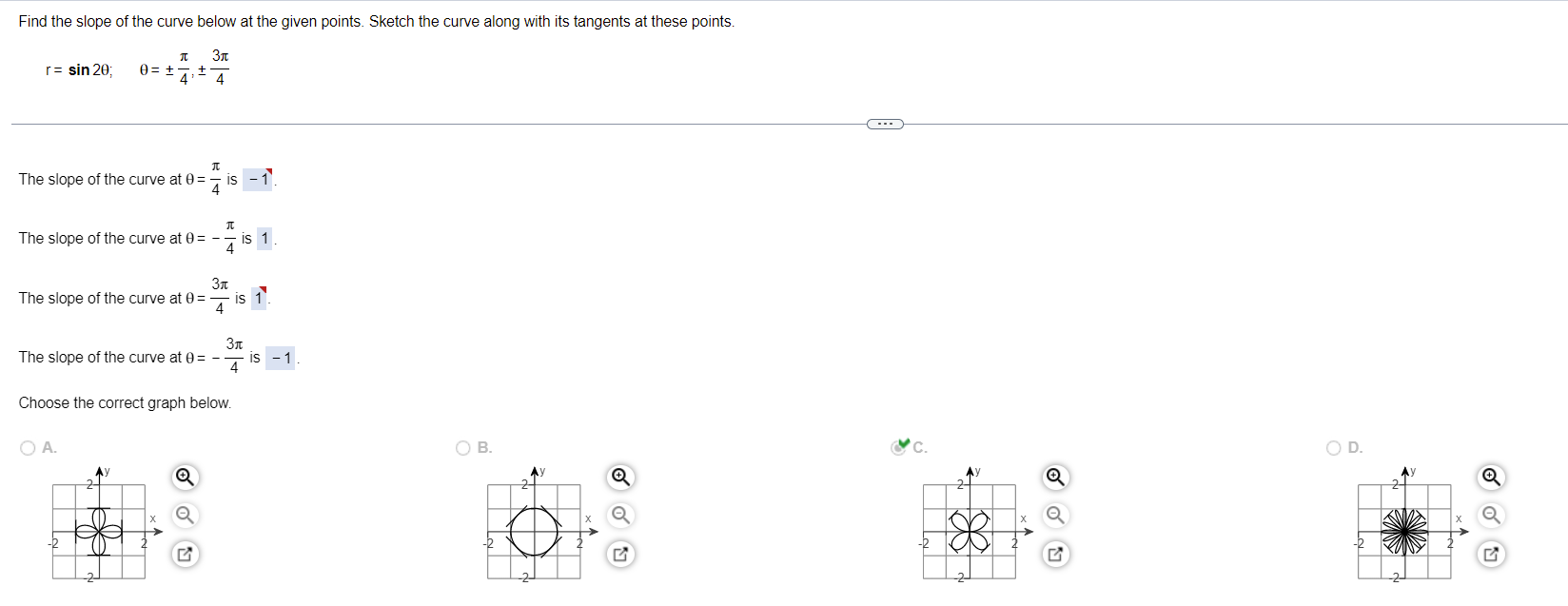 Solved Find the slope of the curve below at the given | Chegg.com
