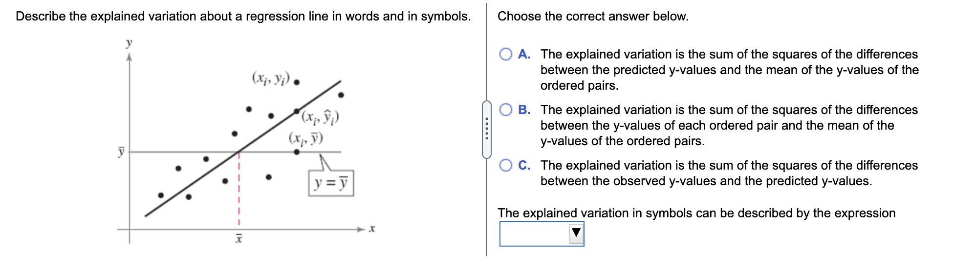Solved Describe the explained variation about a regression | Chegg.com