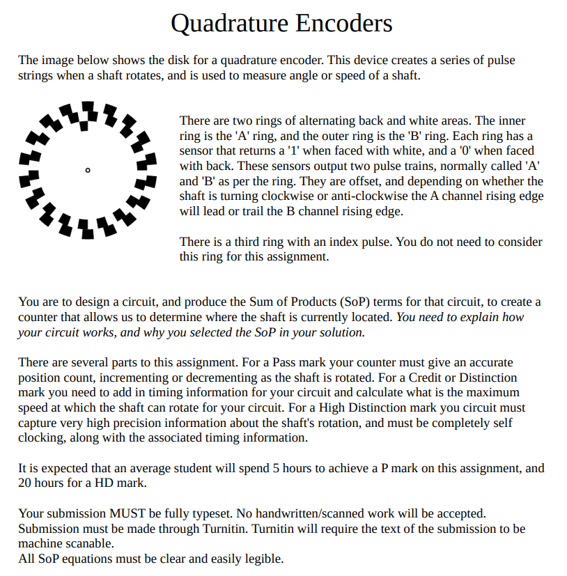 Quadrature Encoders The image below shows the disk | Chegg.com