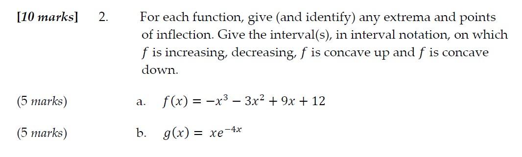 Solved [10 marks] (5 marks) (5 marks) 2. For each function, | Chegg.com