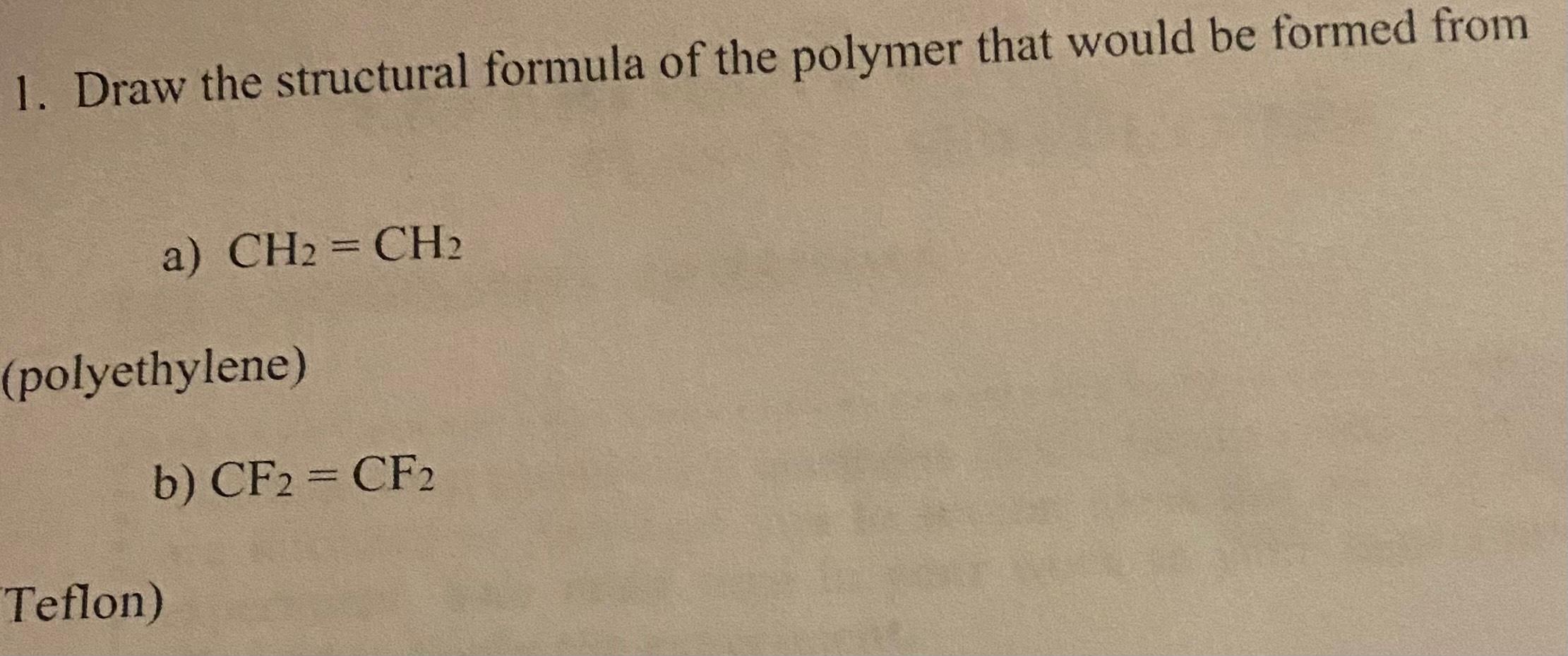 Solved Draw a simple schematic diagram of polystyrene1. Draw | Chegg.com