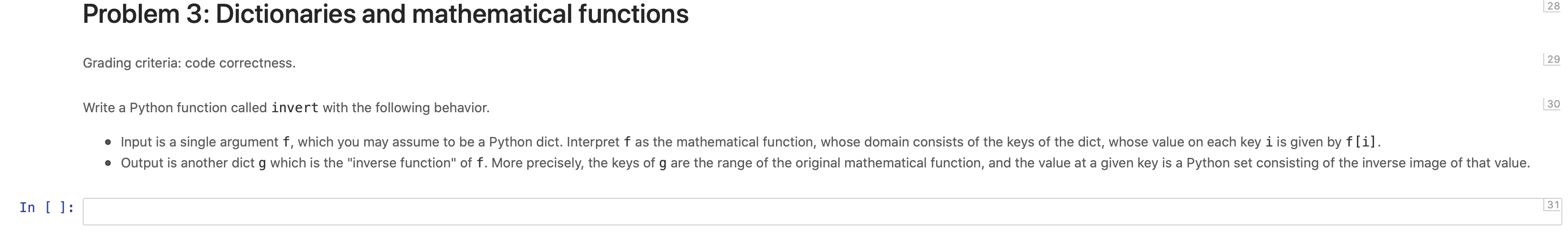 Solved Problem 3: Dictionaries and mathematical functions | Chegg.com