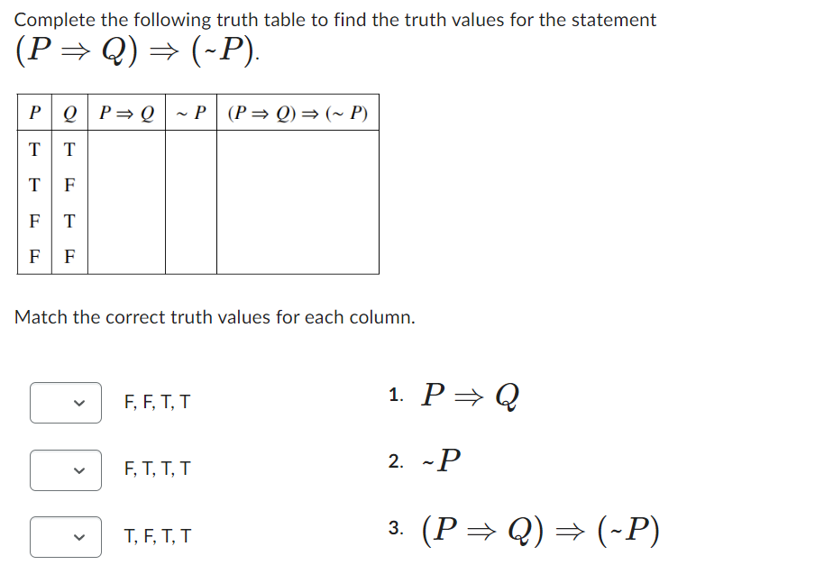 Solved Complete the following truth table to find the truth | Chegg.com