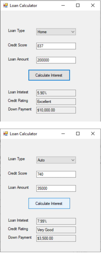 C# Loan Calculator using Windows Forms We are | Chegg.com
