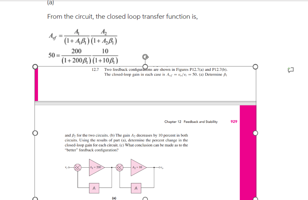 Solved From the circuit, the closed loop transfer function | Chegg.com