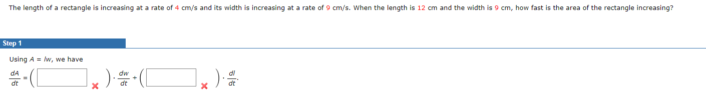 Solved The length of a rectangle is increasing at a rate of | Chegg.com