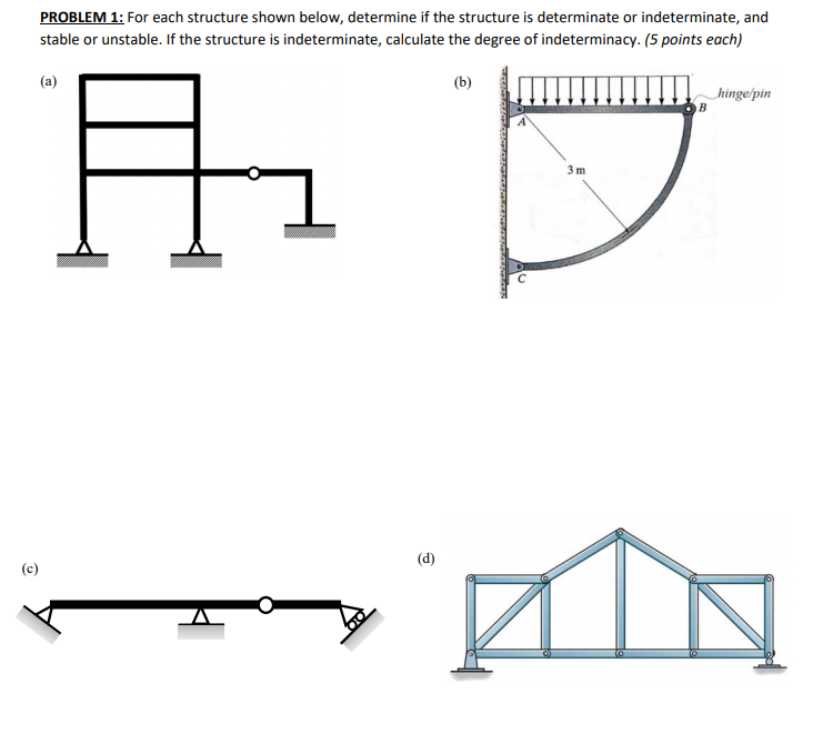 Solved PROBLEM 1: For each structure shown below, determine | Chegg.com