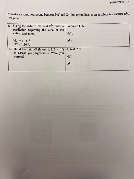 Solved SOUD STATE 5 Part II. Ionic Structures CsCl structure | Chegg.com