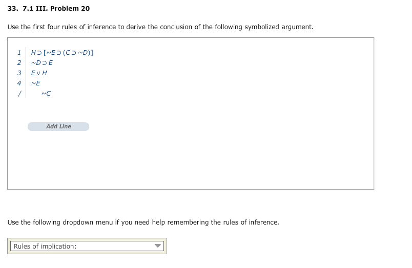 Solved 33. 7.1 III. Problem 20 Use the first four rules of | Chegg.com
